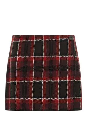 Guest In Residence Tartan Skirt - Red
