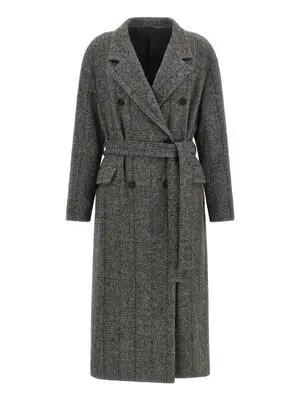 BRUNELLO CUCINELLI Brunello Cucinelli Women Check Tweed Coat