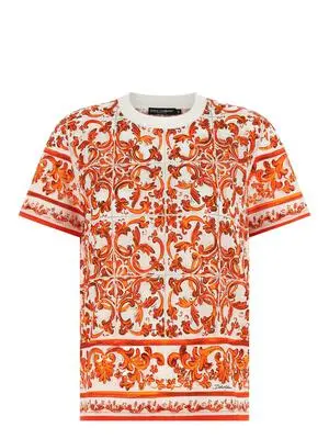 Dolce & Gabbana Dolce & Gabbana Women 'Maiolica' T-Shirt Orange