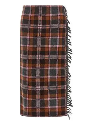 Guest In Residence Tartan Wrap' Skirt - Brown