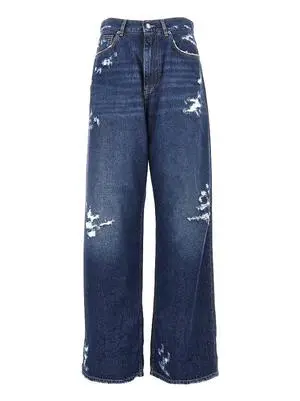 DOLCE & GABBANA Dolce&Gabbana Women Distressed Denim Oversized Pants