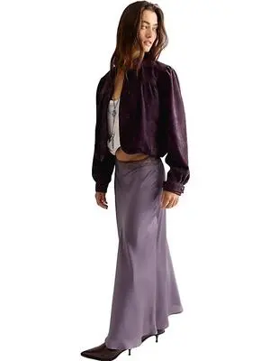 Free People Valeria Maxi Slip Skirt - Grey