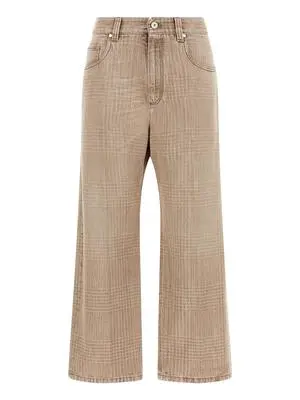 Brunello Cucinelli Prince Of Wales' Jeans - Cream