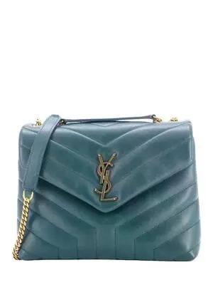 Saint Laurent Loulou Matelasse Chevron Leather Small Shoulder Bag - Blue