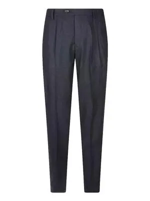 Eleventy Pleated-front Tailored Trousers - Blue