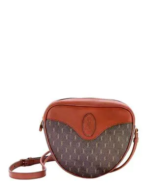 Saint Laurent Le Monogramme Coeur Bag Monogram All Over Coated Canvas And Leather Crossbody Bag - Brown