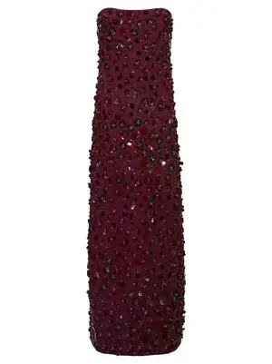 Simkhai Serafina Sequin-embellished Strapless Maxi Dress - Red