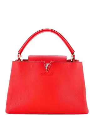 LOUIS VUITTON Capucines Bag Leather Mm Satchel - Red