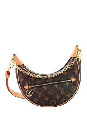 LOUIS VUITTON Loop Handbag Monogram Canvas Hobo Bag - Brown