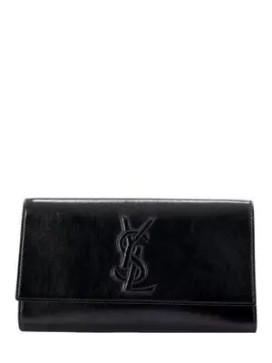 SAINT LAURENT Belle De Jour Leather Large Clutch Bag