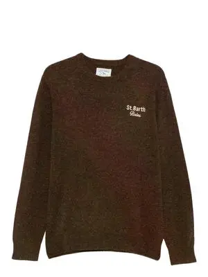 MC2 SAINT BARTH Heron Donegal Embroidered Sweater - Brown