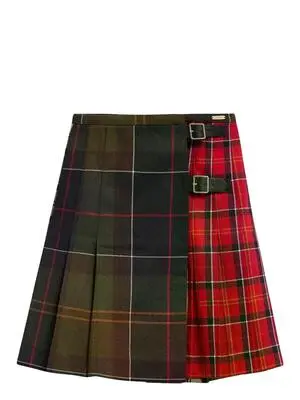 Barbour Gillian Tartan Pleated Mini Skirt - Red