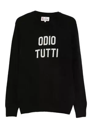 MC2 SAINT BARTH Heron Slogan-intarsia Sweater - Black