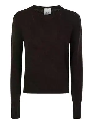 ALLUDE Crew-neck Cashmere Sweater - Brown