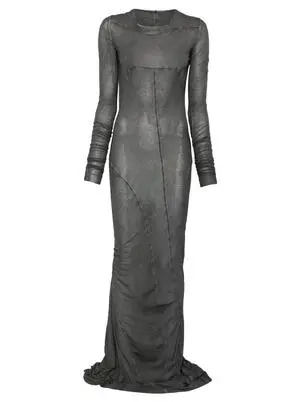 Rick Owens Faded-effect Panelled Maxi Dress - Black