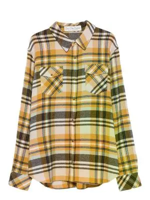GOD'S TRUE CASHMERE Check-pattern Cashmere Shirt - Yellow