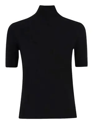 ALLUDE Short-sleeved Cashmere Sweater - Blue