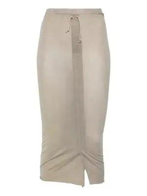 RICK OWENS Drawstring-waist Slit-detail Midi Skirt