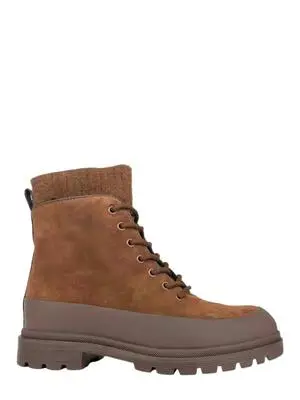 LINDA BAUMANN Lace-up Suede Ankle Boots - Brown