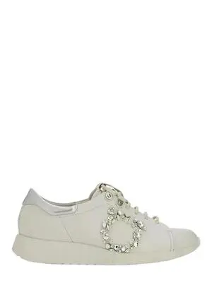 SALVATORE FERRAGAMO Gancini Crystal-embellished Sneakers