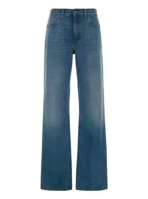 Gucci Bleached Washed Cotton Denim Pants - Blue