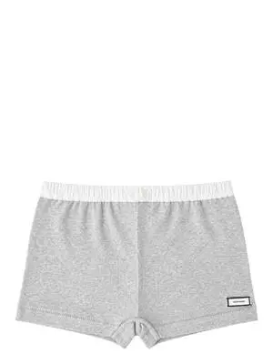 ENTIRE STUDIOS Logo-patch Ribbed Shorts - Grey