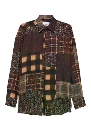 COSTUMEIN Patchwork-print Long-sleeve Shirt - Brown
