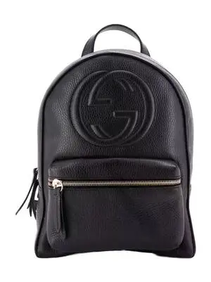 Gucci Soho Chain Leather Backpack - Black