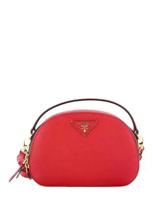 Prada Odette Top Handle Bag Saffiano Leather Small Shoulder Bag - Red