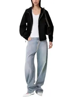 GAELLE PARIS Hooded Drawstring Bomber Jacket