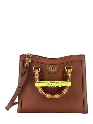 Gucci Diana Nm Bamboo Handle Leather Small Tote Bag - Brown