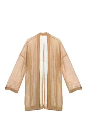 EMME Open-front Long-sleeve Cardigan - Neutrals