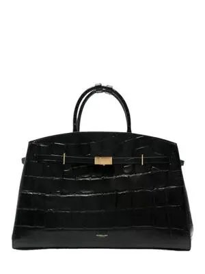 DEMELLIER Hudson Croc-effect Tote Bag - Black
