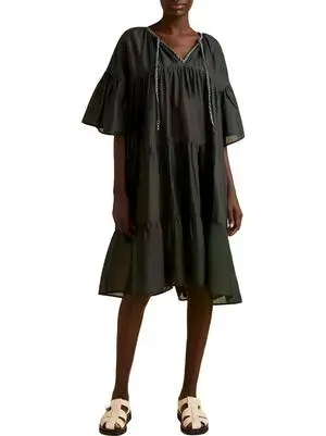 MERLETTE Paradis Nes Embroidered Tiered Dress