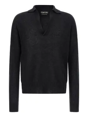 TOM FORD Cashmere And Silk Polo Shirt - Black