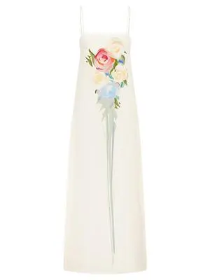 LEO LIN Savannah Column Linen Maxi Dress - Ivory