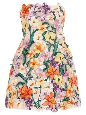 LEO LIN Roselle Hand-embroidered Mini Dress - Multi