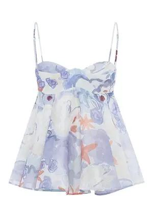 LEO LIN Alexis Linen-blend Top - Multi