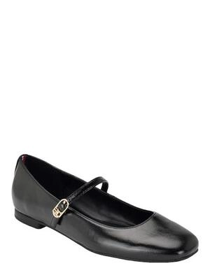 Tommy Hilfiger Savoyn Faux Leather Mary Jane Flat - Black 002