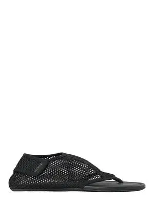 Alaïa Alaia Mesh Nylon Low-heeled Sandals With Perforated Design And Hook-and-loop Closure - Black