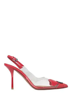 Alaïa Alaia Bloom Floral-print Leather And Pvc Slingback Pumps - Red