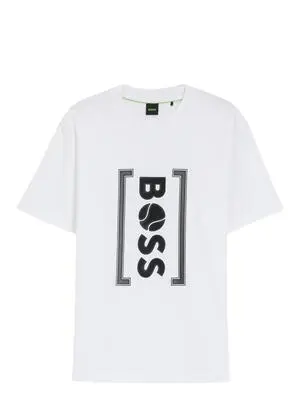 Hugo Boss Logo-mesh Crewneck T-shirt - White