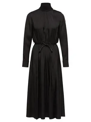 MONCLER Leather Logo Long Dress