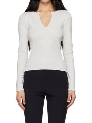 FLORE FLORE Iman Long-Sleeve T-Shirt Light Grey
