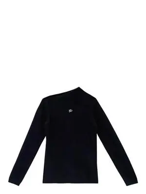 Karl Lagerfeld Karl Autograph Asymmetric-neck Sweater - Black