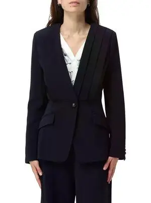 Max Mara Pleated Single-breasted Jacket - Blue