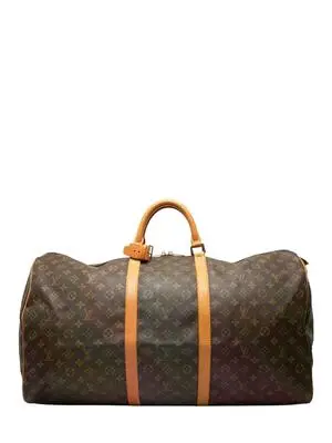 LOUIS VUITTON 1988 Monogram Keepall 60 Travel Bag Brown
