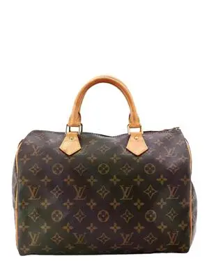 LOUIS VUITTON Speedy Handbag Monogram Canvas 30 Satchel - Brown