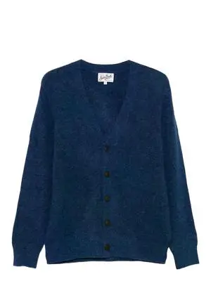 MC2 SAINT BARTH Herrison Alpaca V-neck Cardigan - Blue
