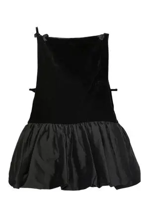 SELF-PORTRAIT Velvet Peplum Top - Black